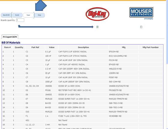 Power Integrations - PI Expert BOM