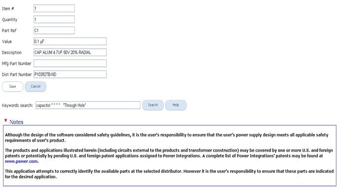 Power Integrations - PI Expert BOM